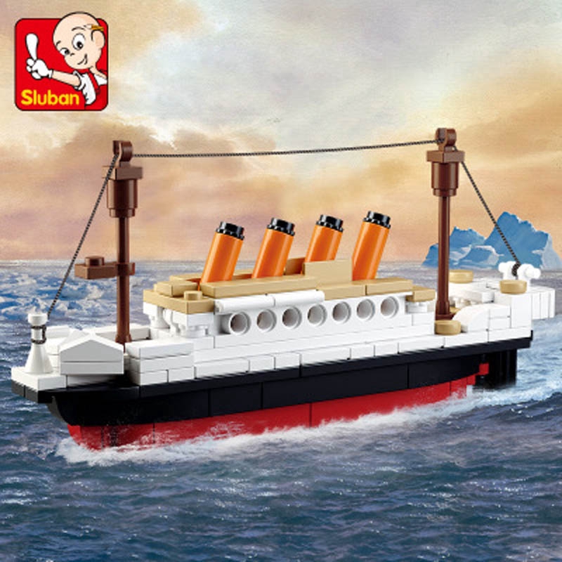 194PCS Sluban 0576 Mini Size TitanicED Cruise Ship Building Blocks DIY ...
