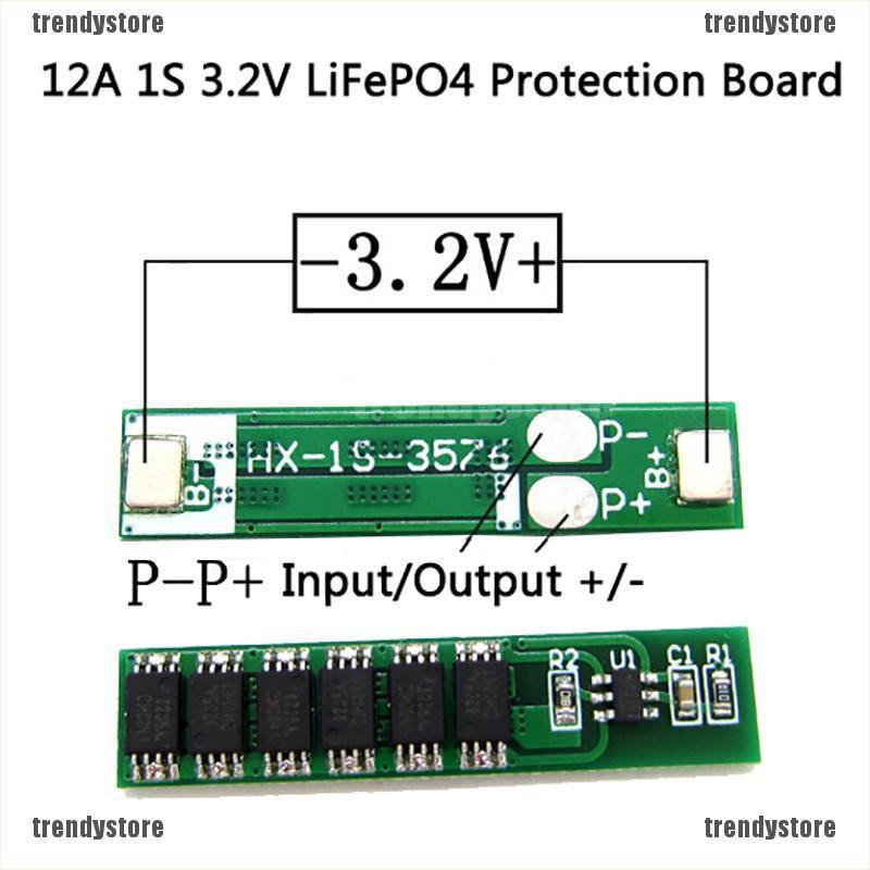 trendy 12A 1S 3.2V LiFePO4 Lithium Iron Phosphate Battery Input Ouput Protection | Shopee ...