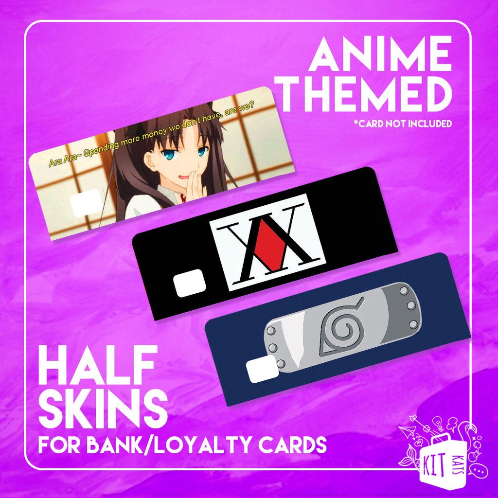 Anime Themed Half skin sticker for bank cards or loyalty cards Sold per ...