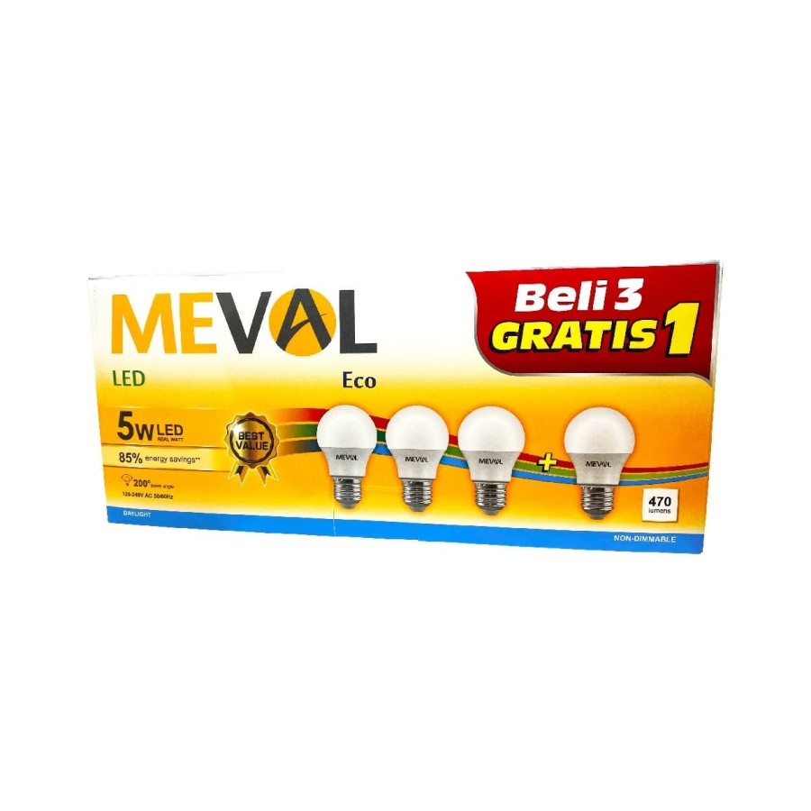 PUTIH Meval ECO LED Bulb Package Contents 4-5W (White) | Shopee Philippines