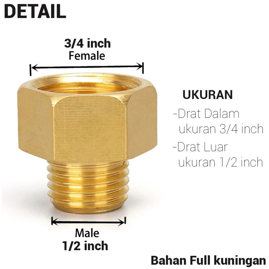 3/4 inch to 1/2 inch - 3/4 1/2 pipe reducer connection | Shopee Philippines