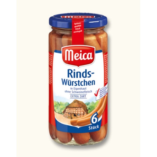 Meica Rinds Wurstchen Extra Zart Beef Sausages Extra Tender 6pcs 380g