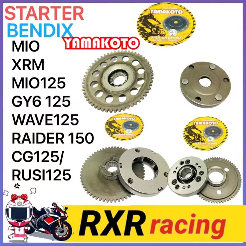 STARTER BENDIX SET YAMAKOTO FOR RAIDER150 XRM MIO MIO 125 WAVE125 GY6 ...
