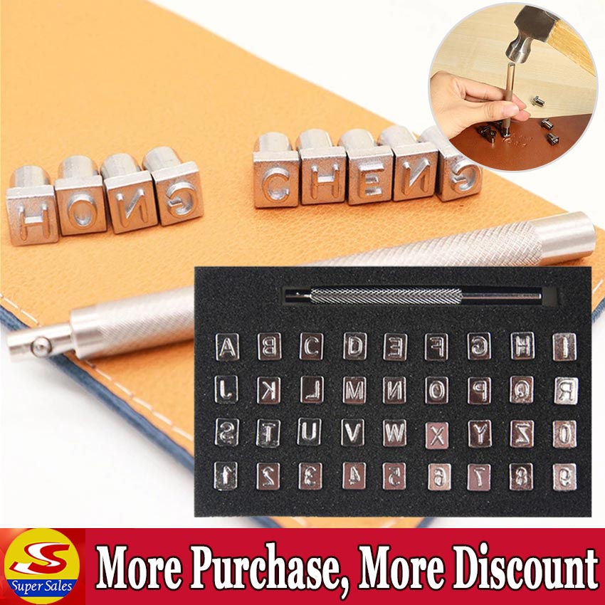 【SuperSales】36PCS Steel Alphabet Number Stamp Punch Set Leather Craft ...