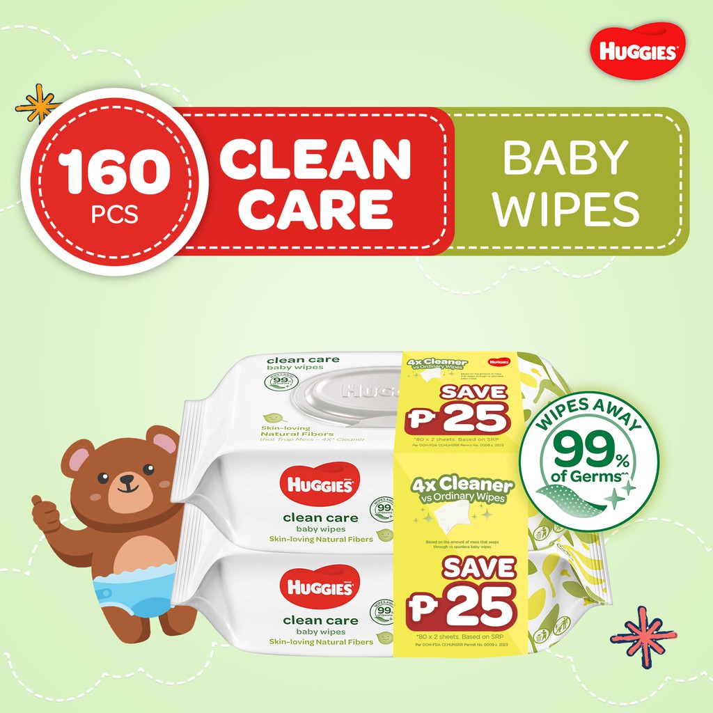 Huggies Clean Care 80s Twin Pack | Shopee Philippines