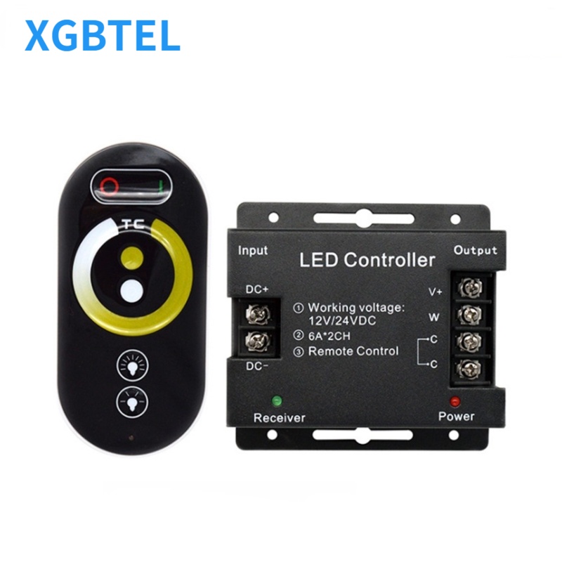Dual Color Temperature Remote Control LED Controller 12V 24V 2 Channels ...