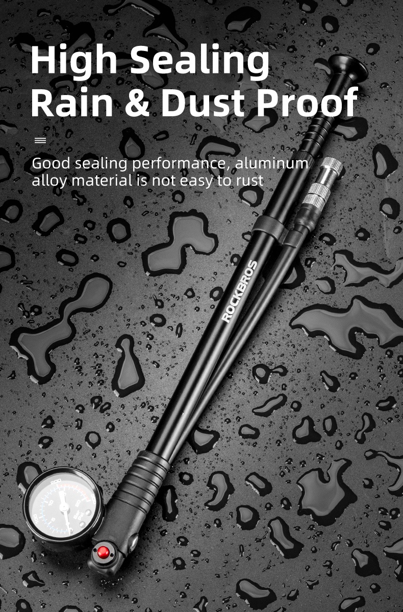 Local Delivery ROCKBROS Bicycle Front Fork Pump 300 Psi High Pressure ...