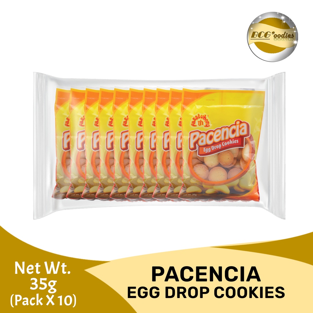 TJN Pasalubong | Pacencia Egg Drop Cookies 35g Pack by 10 | Shopee ...