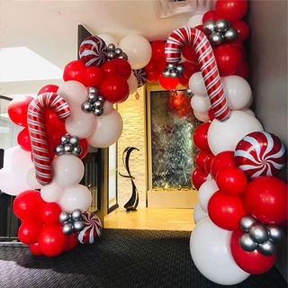 105Pcs Red White Candy Balloons Garland kit Chain Christmas Balloons ...