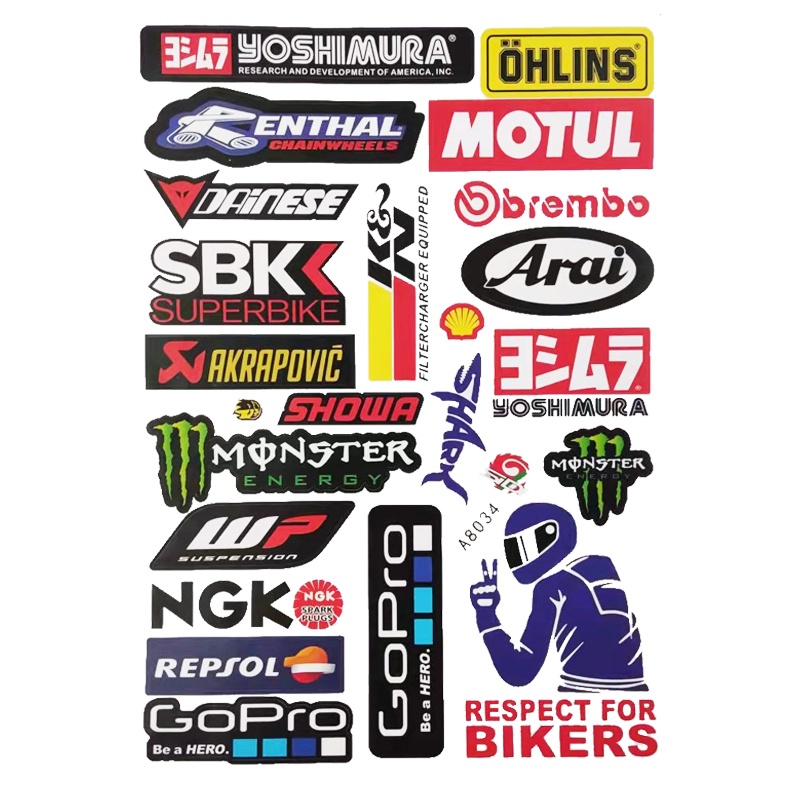 MOTUL NGK GoPro sponsor sticker for motor bike scooter motorcycle ...