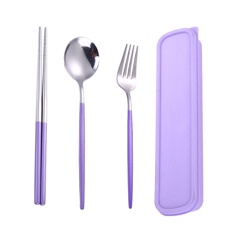 Korean style Portable 304 stainless steel cutlery set simple cutlery ...