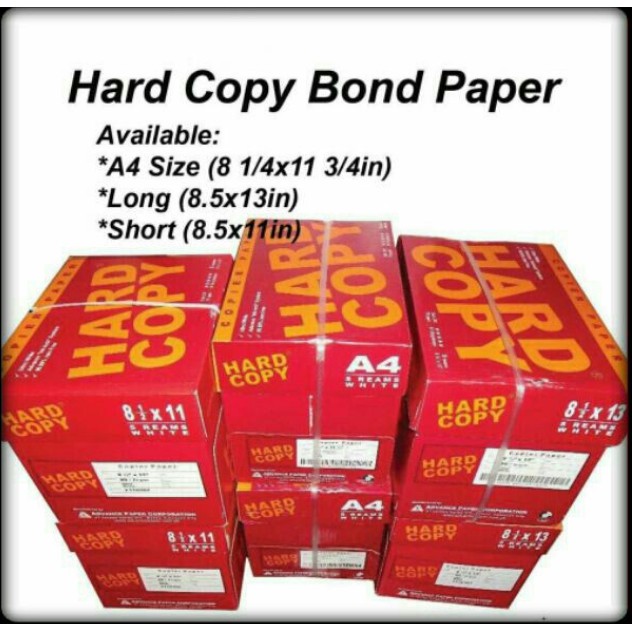 HARD.COPY BAND PAPER SHORT/A4/LONG 5reams per box. | Shopee Philippines