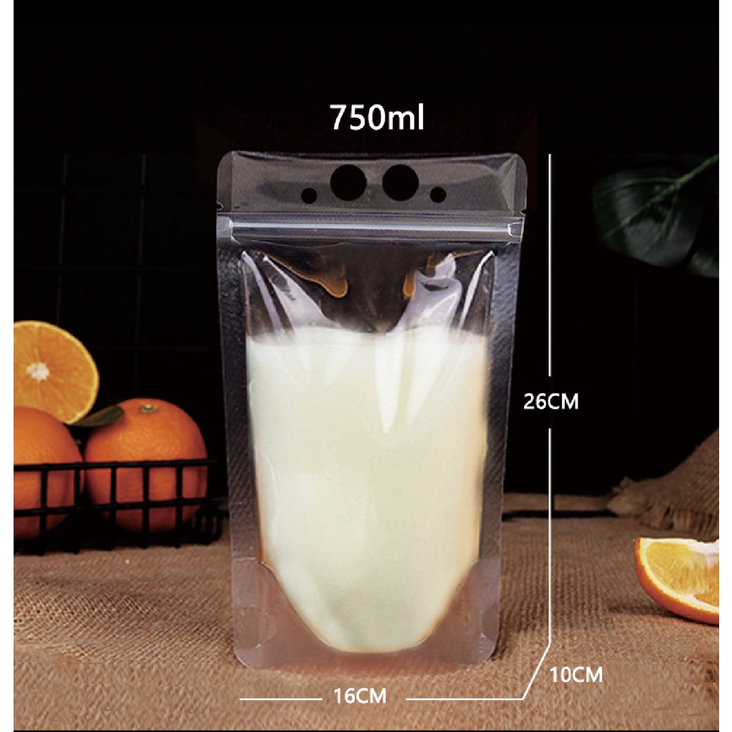 100pcs Full Clear Liquid Drink Juice Milk Coffee Stand Up Pouch Packaging Bag Resealable Pouch # ...