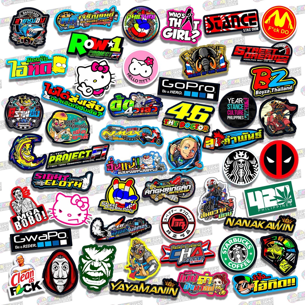 THAI STICKERS (VINYL GLOSSY PRINTED) [SOLD PER PIECE]【011】( LAMINATED ...