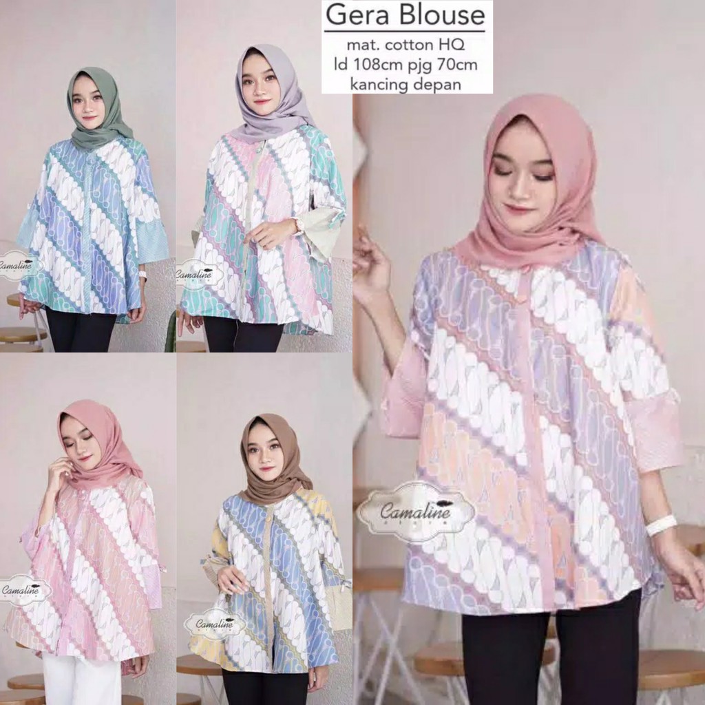 KATUN Gera Blouse Batik Women's Clothes Casual Formal Office Invitation ...