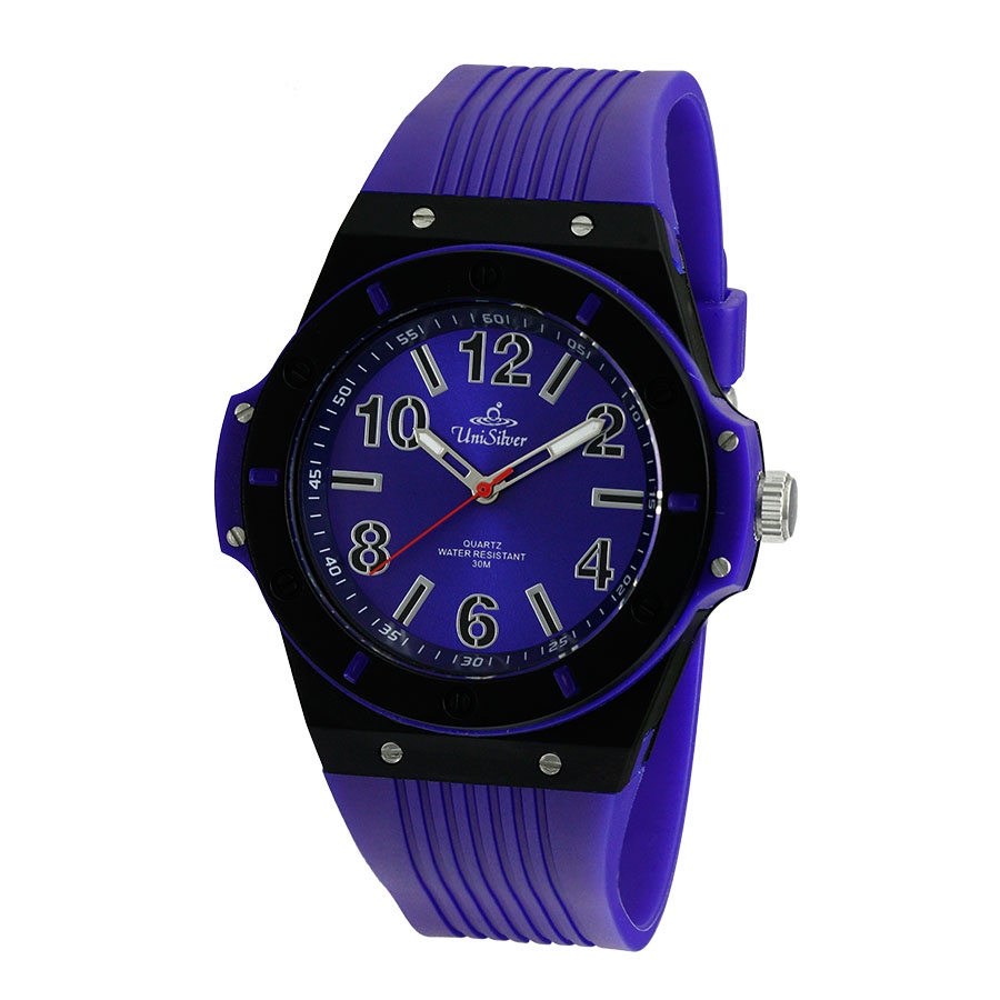 UniSilver TIME RIVEN Men's Medium Purple Analog Rubber KW2392-1103 ...