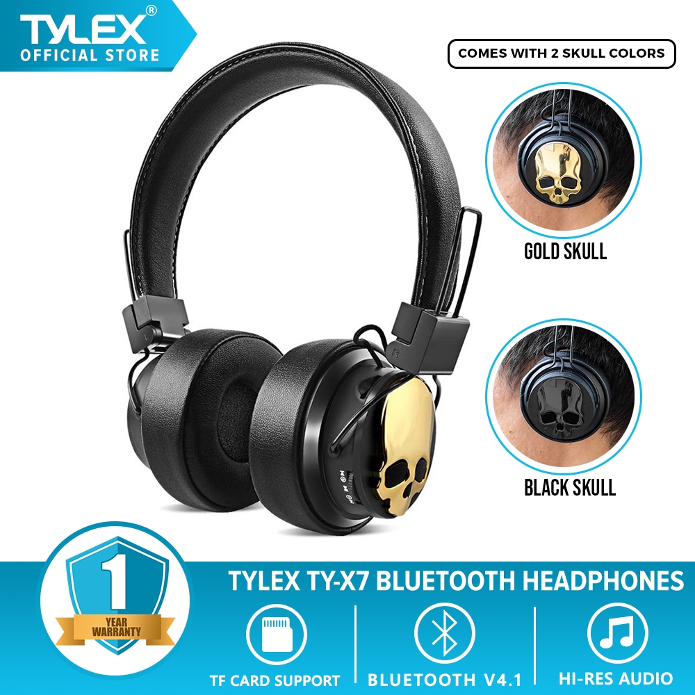 TYLEX X7 Skull Design LED Wireless Headphones with Built-in Mic ...