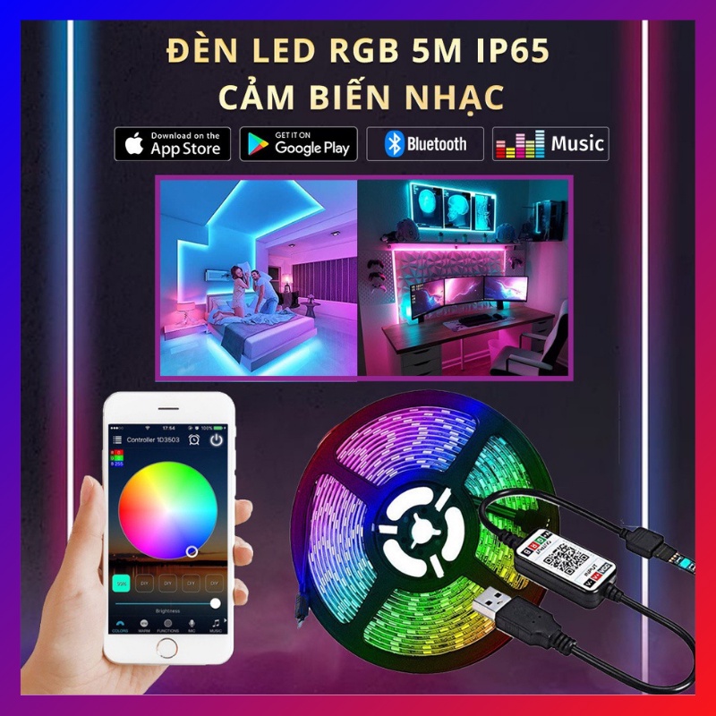 Tiktok Led Light 5m RGB Color Changing Flashing to Music 5 Meters Long ...