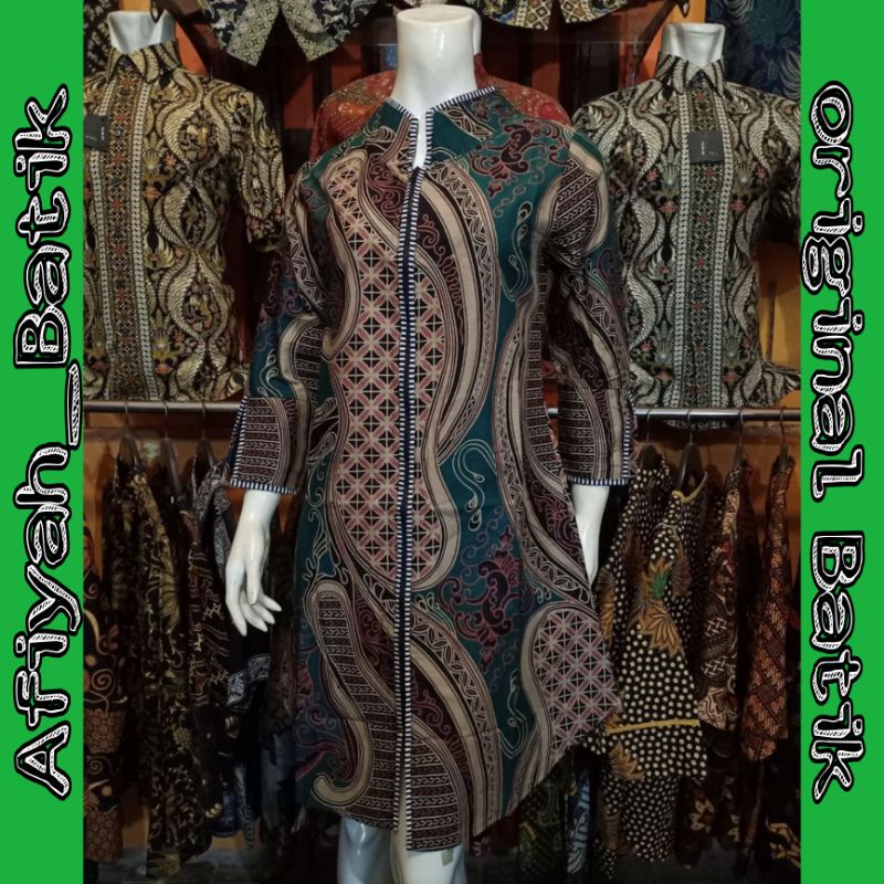 Women's BATIK|Women's BATIK Clothes|Front ZIPPER BATIK Tunic | Shopee ...