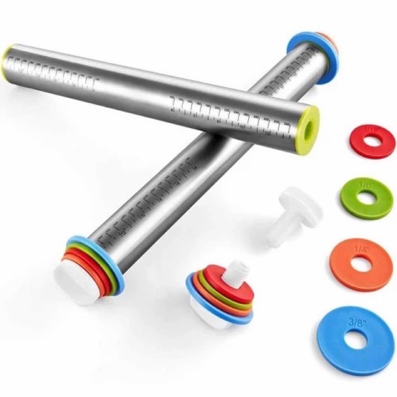 Rolling pin adjustable stainless cookies rollingpin Cake Tools ...