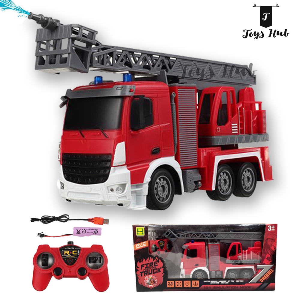 Fire Truck Remote Control Lift Fire Engine with Spray Water Truck with ...