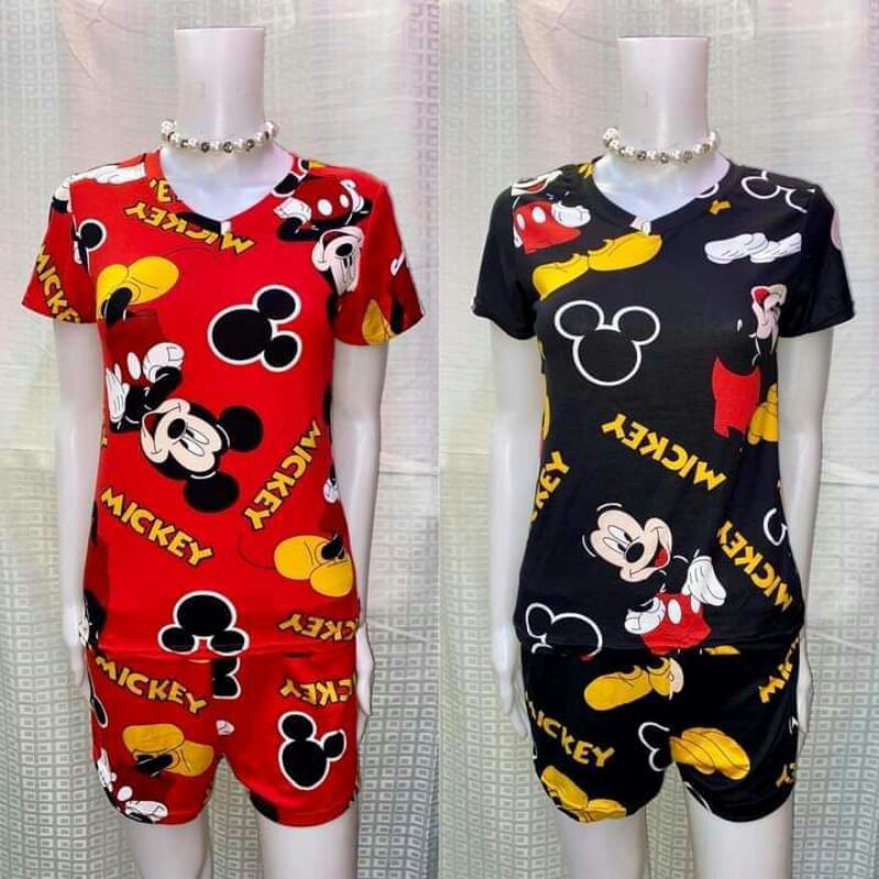 Printed Mickey Mouse Terno Short for Women Free Size New printed ...