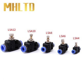 Pneumatic Air 6 Airflow Regulator Hose Tube Gas Adjust Connectors Flow Speed Control Valve 6mm ...