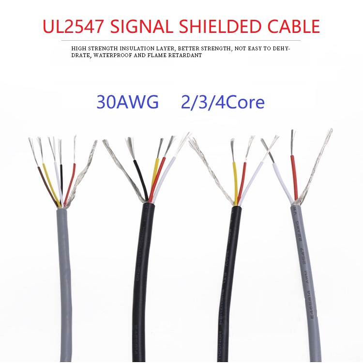 5Meter-UL2547 Signal Shielded Cable 30AWG PVC Insulated 2 3 4 Cores ...