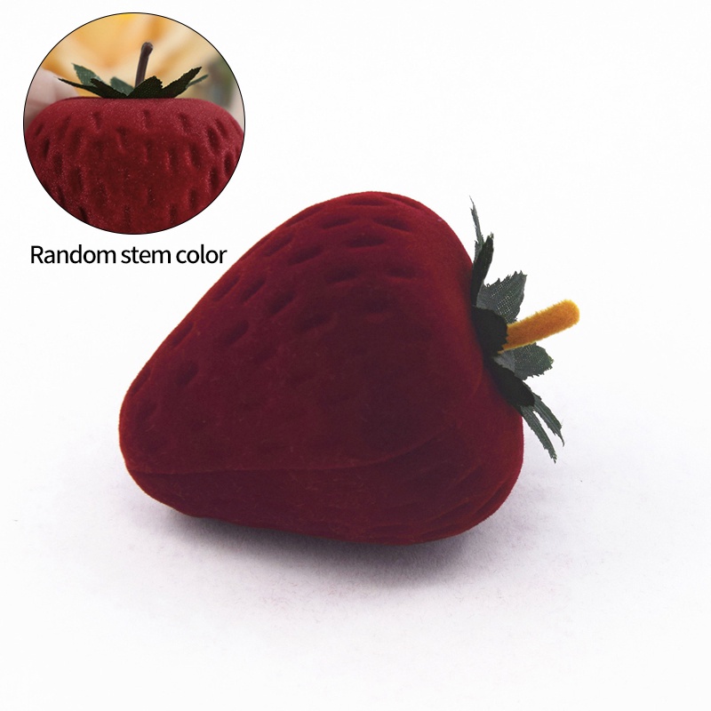 Cute Strawberry Ring Box Flocking bow Ring Fashion Accessories Ring ...