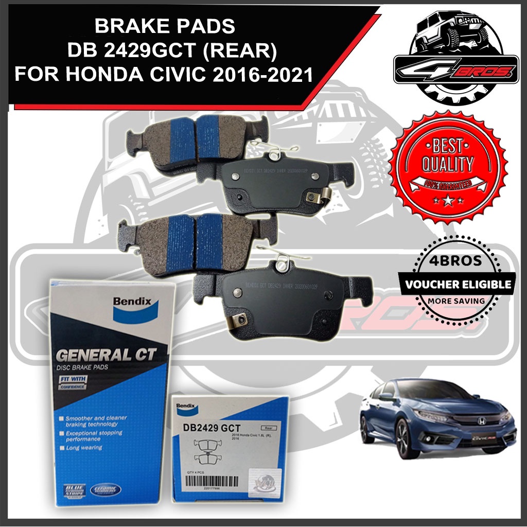 BRAKE PADS BENDIX DB 2429GCT REAR for HONDA CIVIC (2016-2021) | Shopee ...