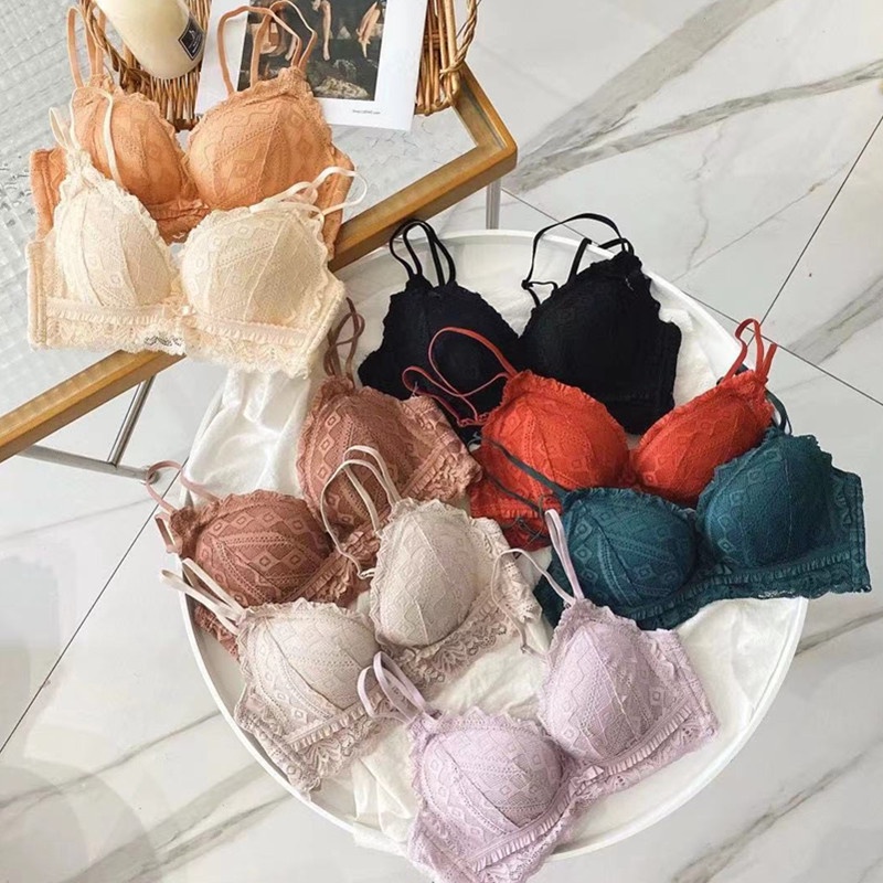 Super Push Up Bra Set Women Thicken 8cm Wireless Lace Underwear Set ...