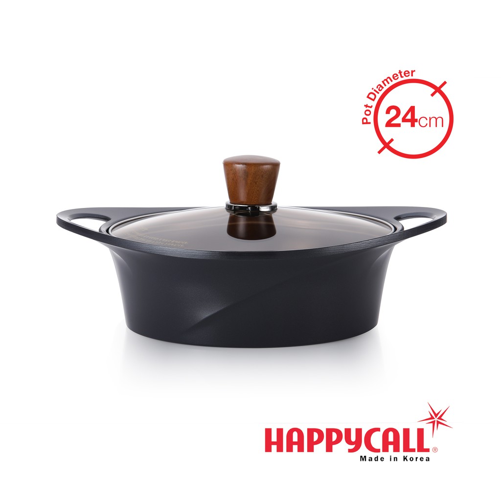 HAPPYCALL IH Ego Black Edition Low Pot 24cm | Shopee Philippines