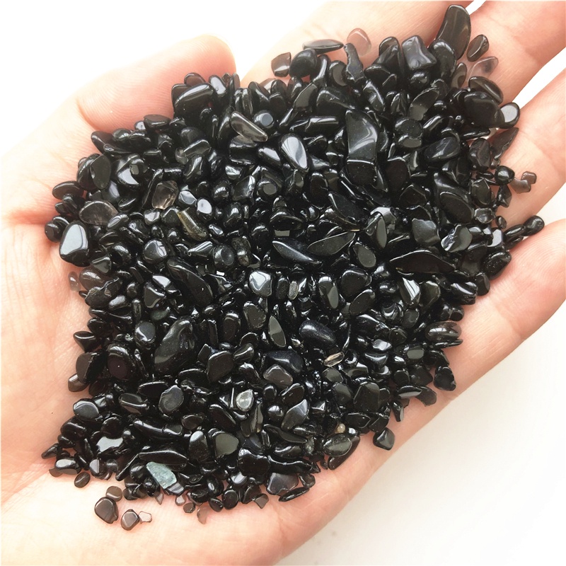 100g Natural Black Obsidian Chips Rock Gravel Stones Quartz Crystal ...