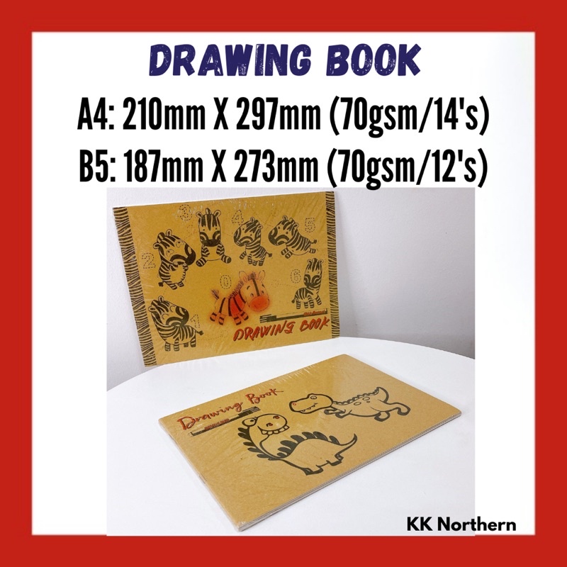 (SEALION) 3pcs Drawing Book A4 B5 70gsm Drawing Block Buku Lukisan ...