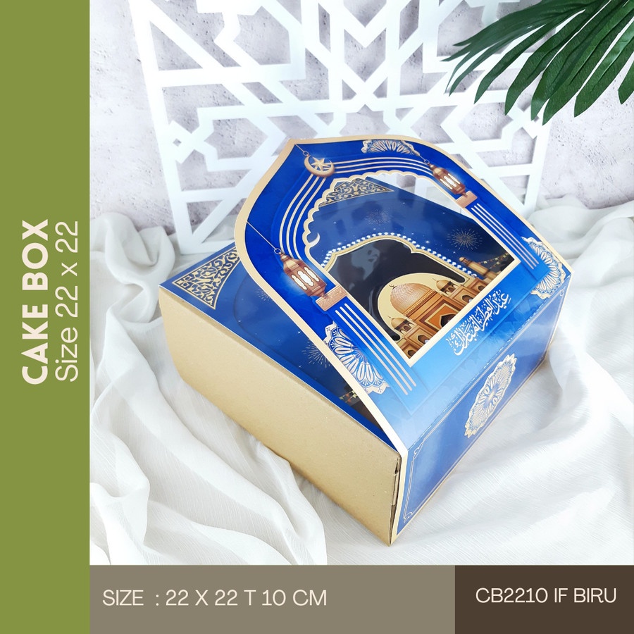 Eid Cake Box 22x22 Hampers Packaging Eid CB2210 IF Blue | Shopee ...