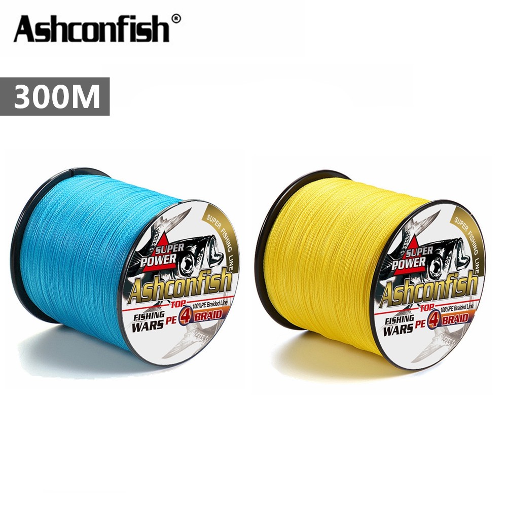 Ashconfish X4 PE Fishing Line - 4-Strand 300M Braided Dyneema, Yellow ...