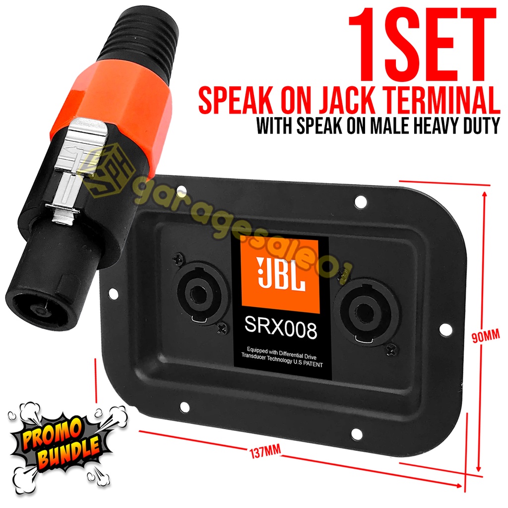GS JBL Dual Speakon Jack Terminal with Long 4-Pin SpeakON Male Plug ...