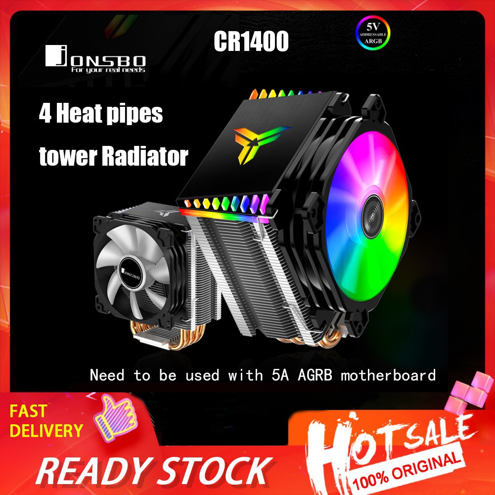 [Local Stock]Jonsbo CR1400 PWM 4Pin 12V PC ARGB Fan Cooling 4 Heat ...