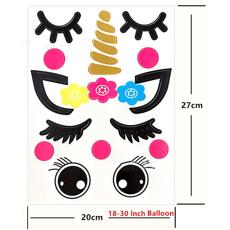 Pelekat Belon Unicorn~5-30 Inch Unicorn Balloon Sticker Transparent ...
