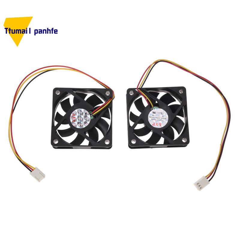 60Mm 6Cm DC 12V 3 Pin Computer Case CPU Cooler Cooling Fan Black 2 Pcs ...