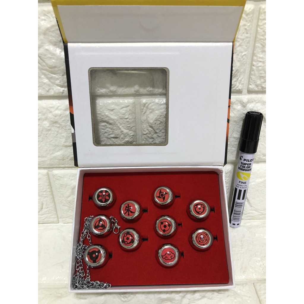 Naruto Ring Akatsuki Rings Sasuke Itachi Sharingan Cosplay Rings Set ...