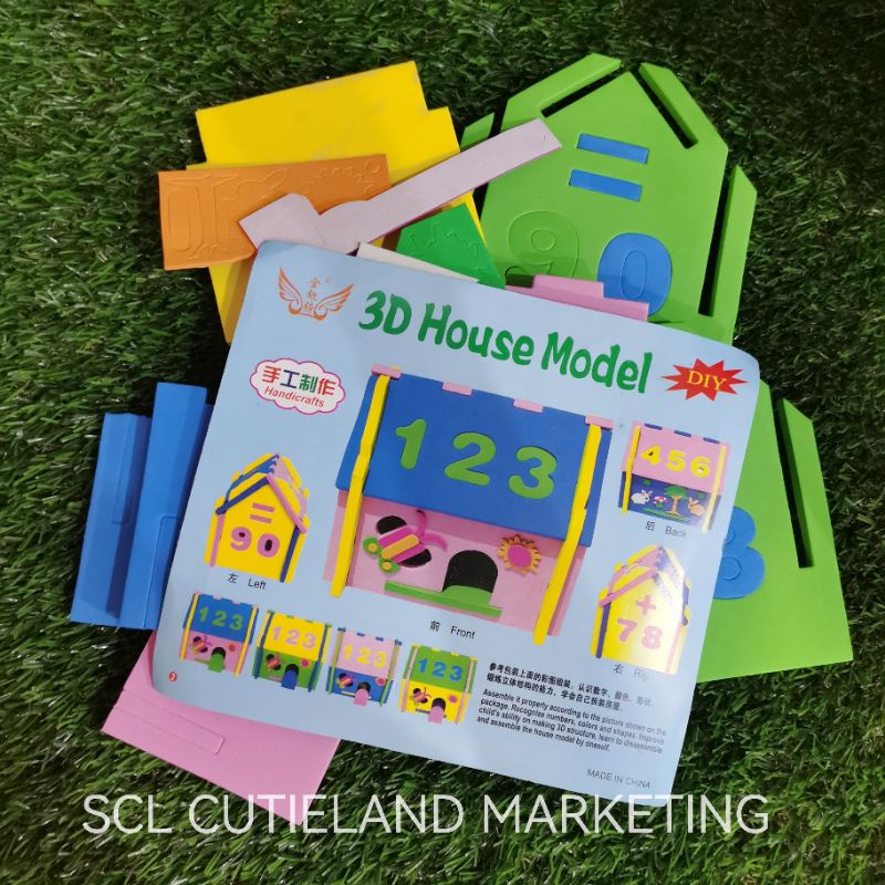 DIY - ABC 123 Early Education Toys 3D House Model Education Numbers ...