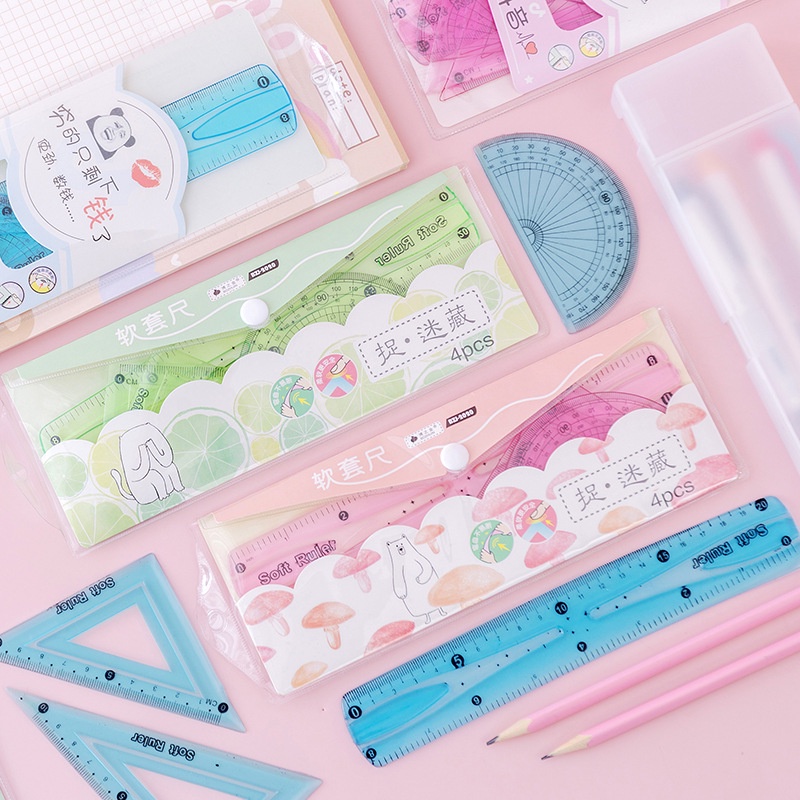 Soft Ruler Student Stationery Set 20cm Primary School Students Triangle ...