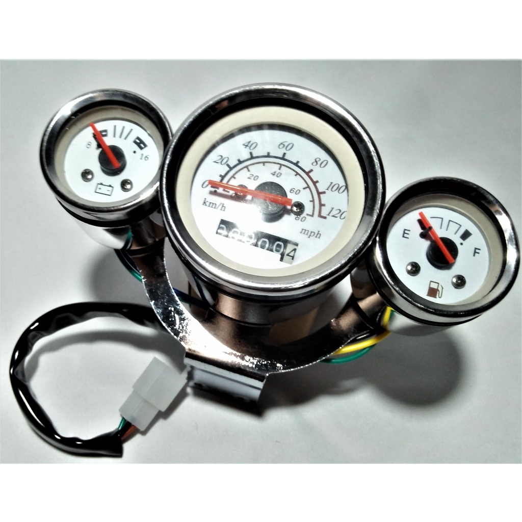 speedometer 3 in 1 silver color cafe racer and scrambler parts | Shopee ...