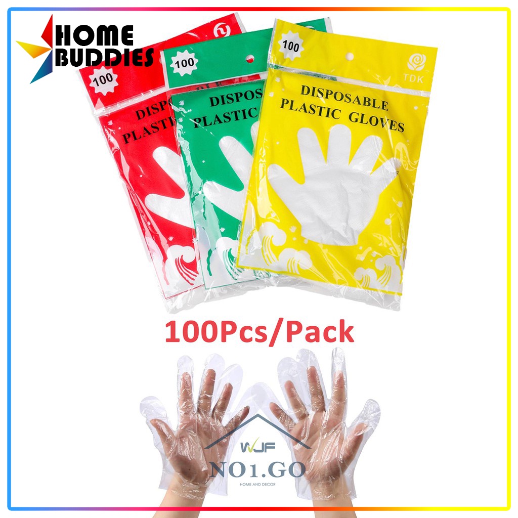 100pcs BETTER Disposable Clear Plastic Gloves Cooking/Cleaning/Food ...