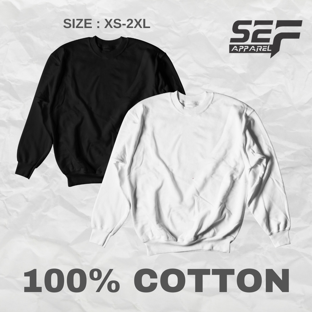 SEF Apparel Plain Sweater Black And White | Shopee Philippines