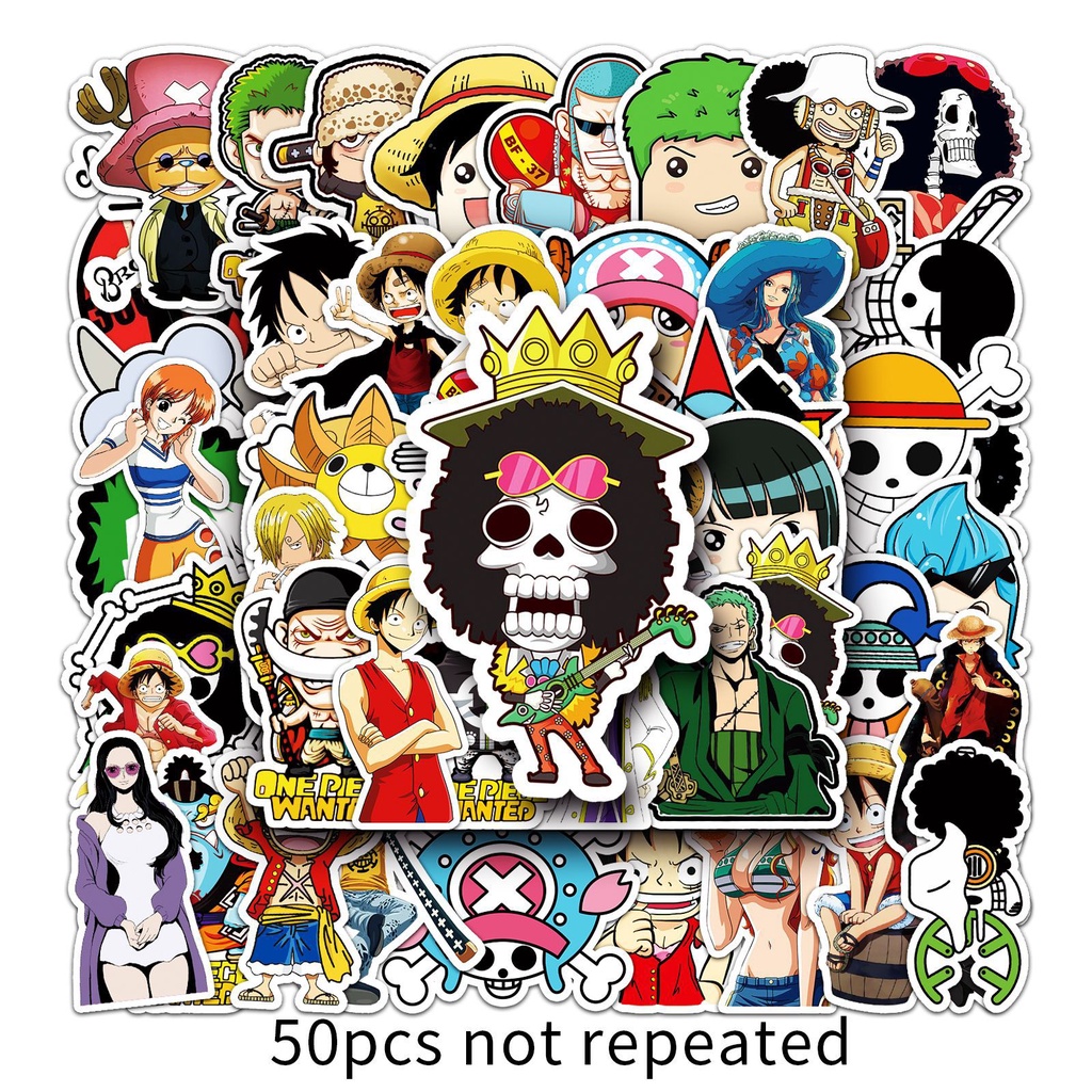 50pcs One Piece Graffiti Stickers Waterproof aquaflask sticker anime ...
