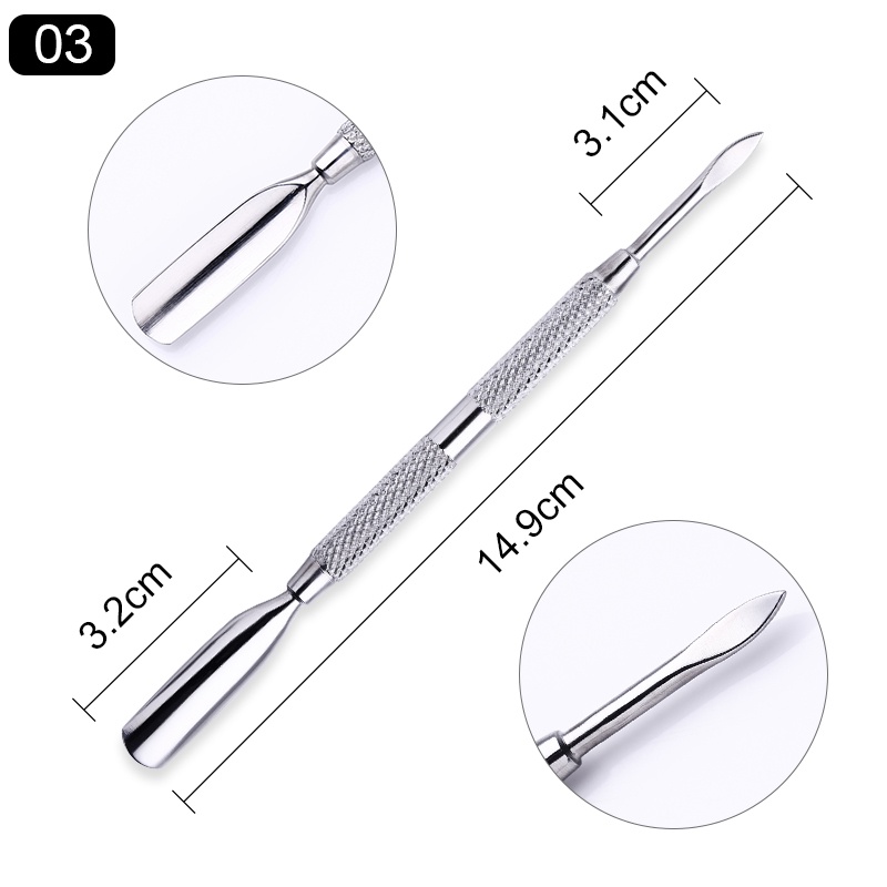 Born Pretty Double-Ended Stainless Steel Cuticle Pusher Dead Skin Push ...