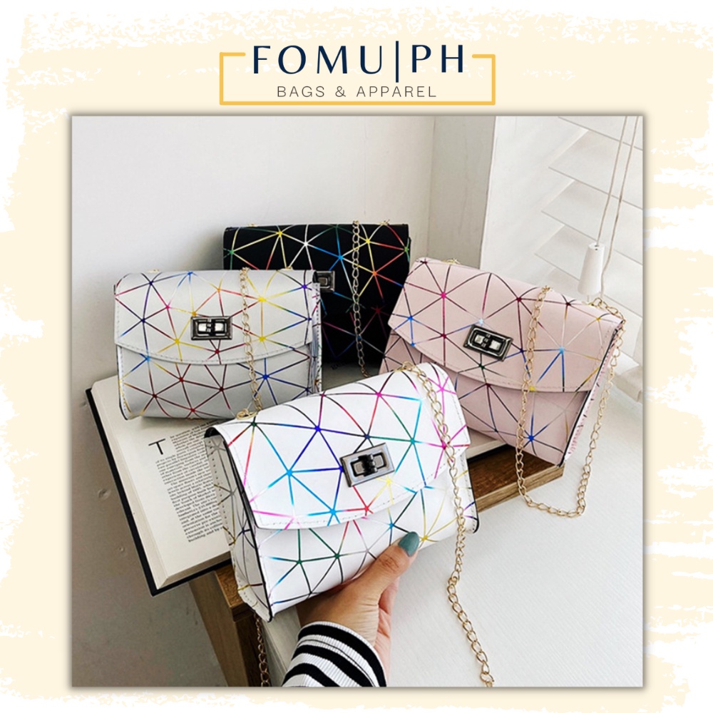 FOMU|PH Colorful Line Design Shoulder Sling Bag Cute Chain Sling Mini ...
