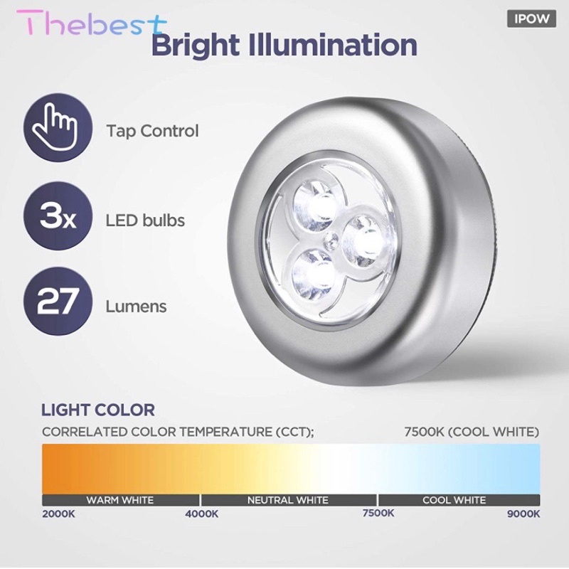 Led touch lamp touch stick tap night led light Stick Touch Lamp 3 LED ...